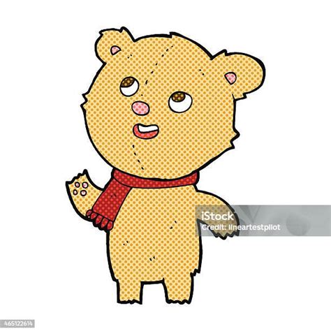 Comic Cartoon Teddy Bear Wearing Scarf Stock Illustration Download