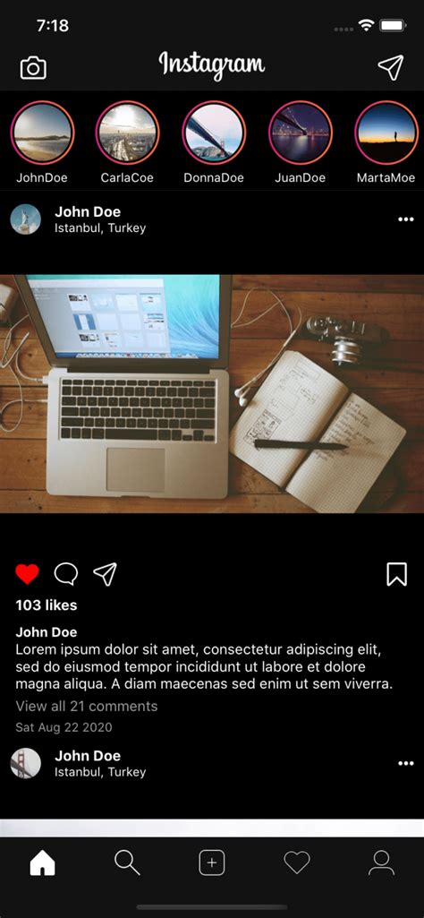 React Native Instagram Clone Reactscript