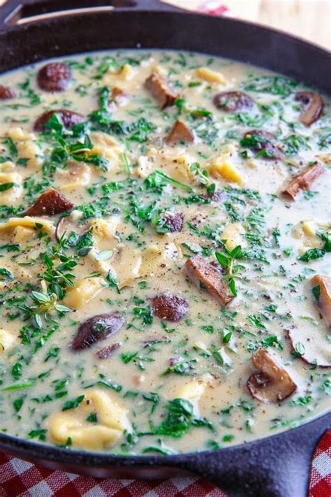 Creamy Parmesan Mushroom And Spinach Tortellini Soup Closet Cooking