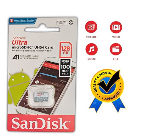 Sandisk Ultra 100mps Microsd Uhs I Card Class 10 Micro Sd 128gb Kartu