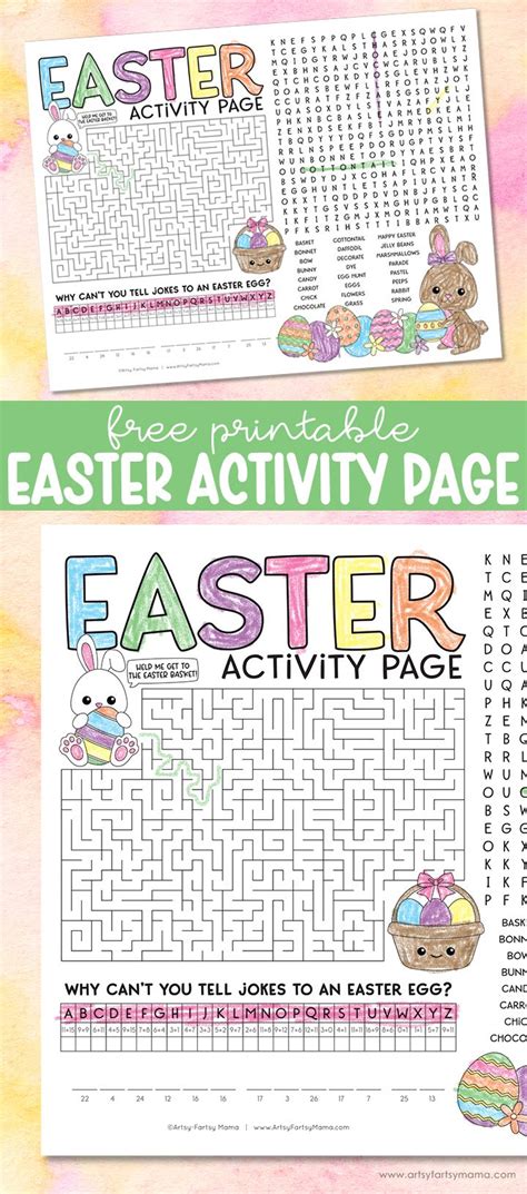Free Printable Easter Activity Page Printable Easter Activities