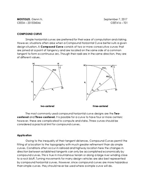 Ceet416 Compound Curve Tangent Geometric Measurement
