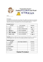 Word Stress Worksheets