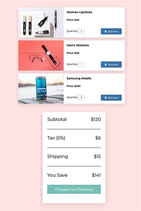responsive shopping cart page design page design html css css