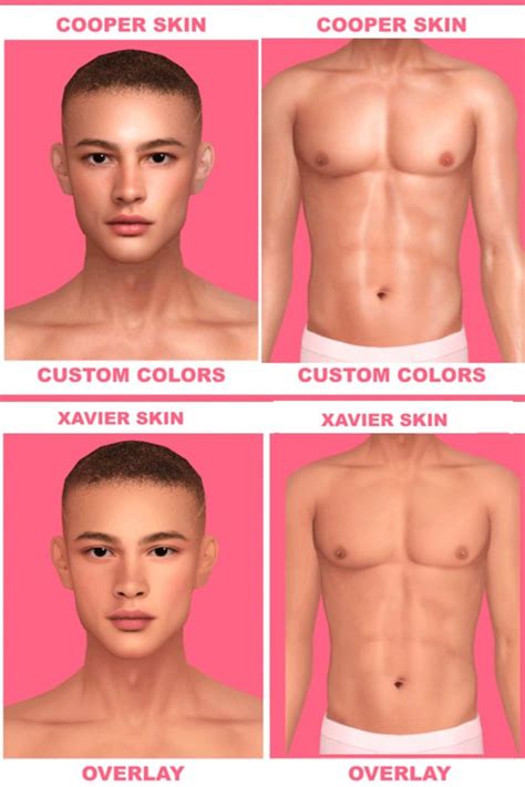 Realistic Sims Skin Cc Overlays Details And Skintones For Male