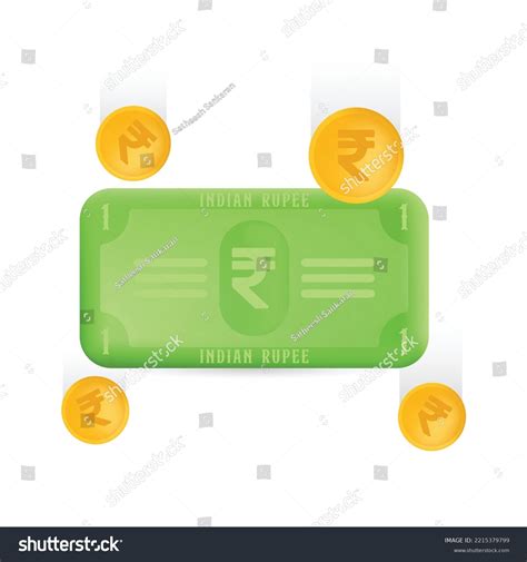 Indian Rupee Inr Currency Coins Bill Stock Vector Royalty Free