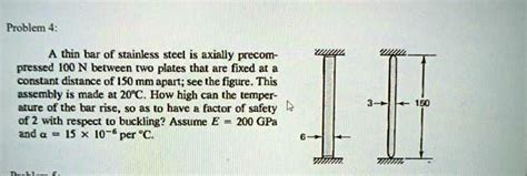 Problem 4 A Thin Bar Of Stainless Steel Is Axially Precompressed 100 N