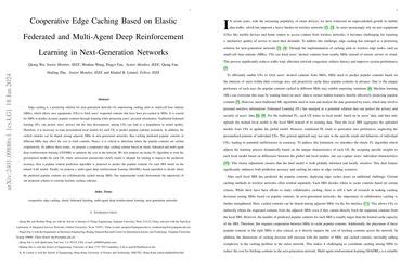 Cooperative Edge Caching Based On Elastic Federated And Multi Agent