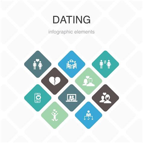 Premium Vector Dating Infographic 10 Option Color Design Couple In Love Fall In Love Dating