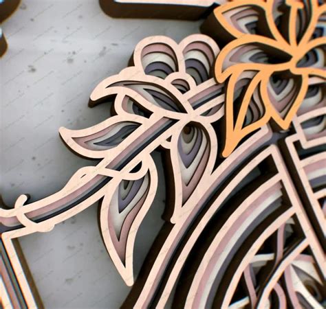 3d Floral Bicycle Zentangle Svg — 3d Multilayer Panel Svg Files For