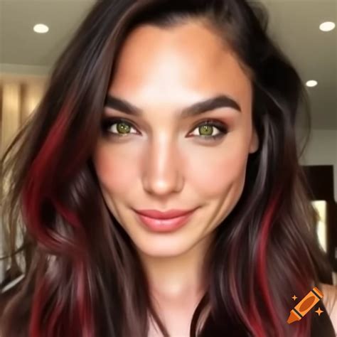 Young Woman With Dark Wavy Hair And Bold Red Lipstick On Craiyon