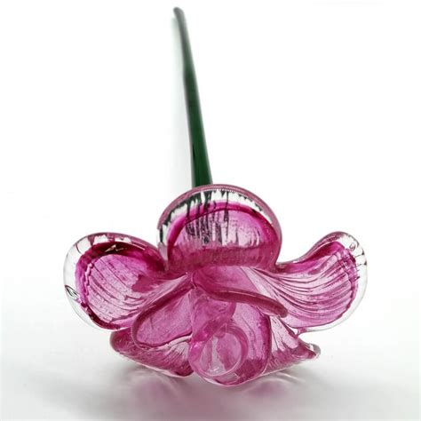 Hand Blown Glass Flower Figurine Zhuyuanglass