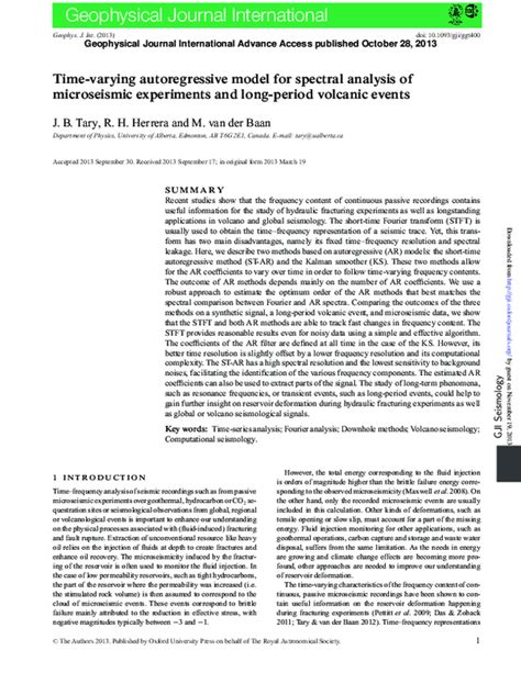Pdf Applications Of Autoregressive Models And Timefrequency Analysis