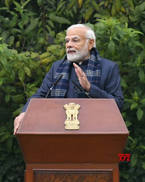 New Delhi Pm Modi Addressing The Tableaux Artists Tribal Guests Ncc