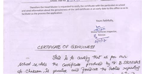 Zphs Tallapudi Certificate Of Genuineness Balagam Srinivas Son