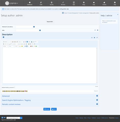 Composr Tutorial Authors Composr Cms Your Data Your Privacy Your Control