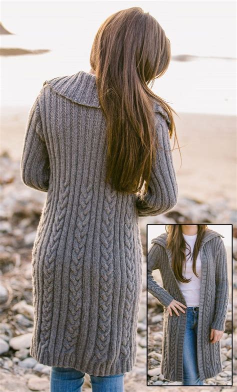Knitting Pattern For Joan Cable Coat Cable Cardigan Knitting Patterns