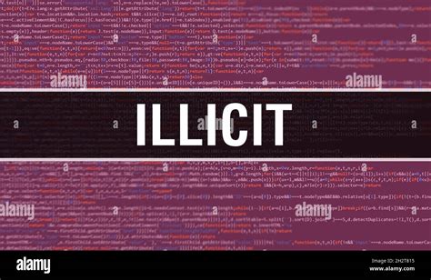 Illicit With Binary Code Digital Technology Background Abstract