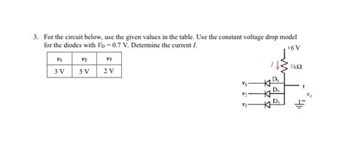 Solved For The Circuit Below Use The Given Values In The Chegg