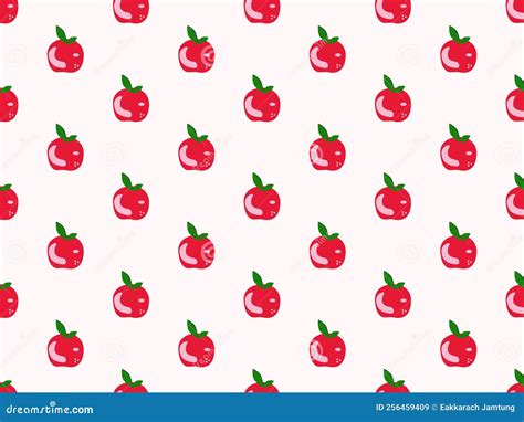 Apple Seamless Pattern On Pink Background Stock Illustration