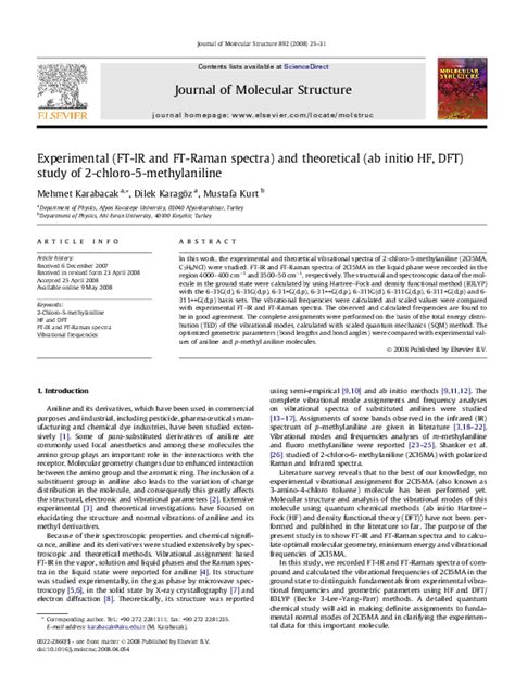 Pdf Experimantal Ft Ir And Ft Raman Spectra And Theoretical Ab