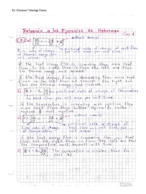 Solutions To Haberman App Partial Diff Eqs 4e Pdf Differential