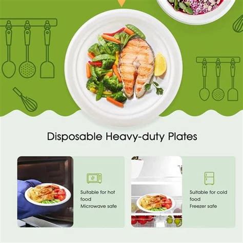 9 Inch White Plain Round Bagasse Plates At Rs 3 30 Piece Sugarcane