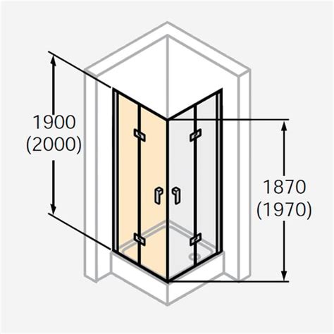 HÜPPE Design pure bi fold door for corner entry for recess for side