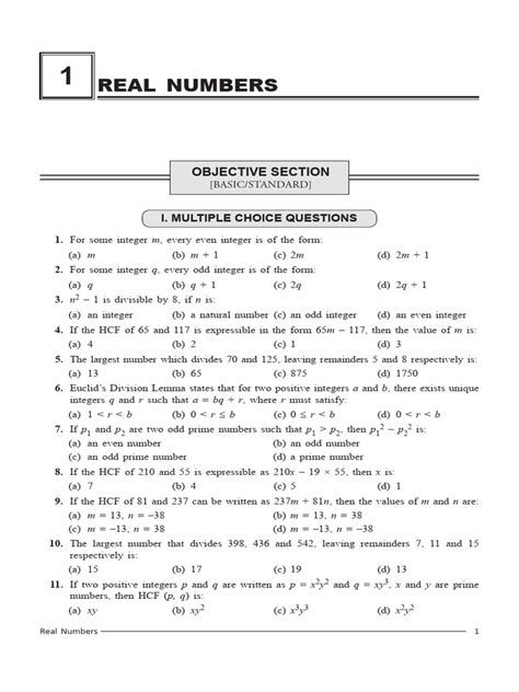 Mcq Class 10 Maths All Chapters Pdf