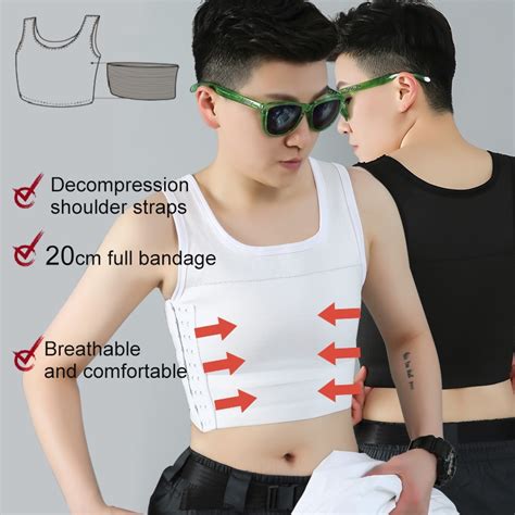 20cm Full Bandage Chest Binder Breathable Side Buckle Super Tight
