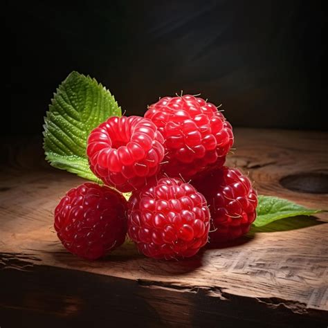 Premium Photo Raspberry On Wooden Board