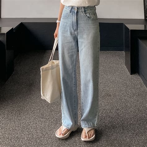 시크릿라벨 [연청 똥배쏙] 일자핏 데님 팬츠