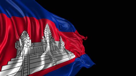 Flag Of Cambodia Beautiful 3d Animation Of Cambodia Flag With Alpha ...