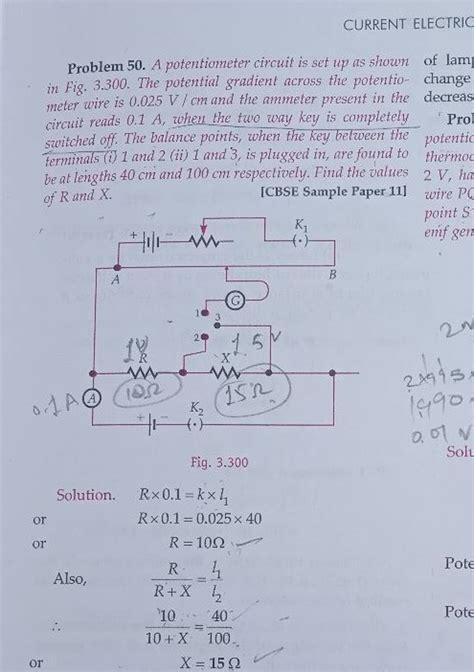Current Electricproblem 50 A Potentiometer Circuit Is Set Up As Shown O