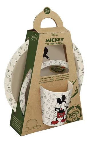 Set De Platos De Bamboo Mickey Cuotas Sin Interés
