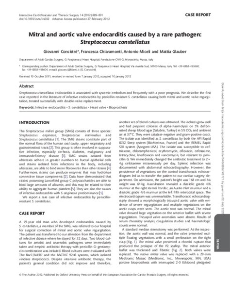 Pdf Mitral And Aortic Valve Endocarditis Caused By A Rare Pathogen