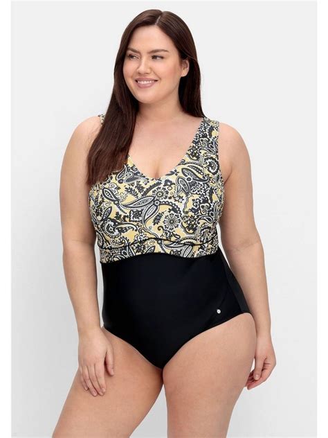 Sheego Badeanzug Große Größen Mit Tiefem Rücken Und Shaping Effekt