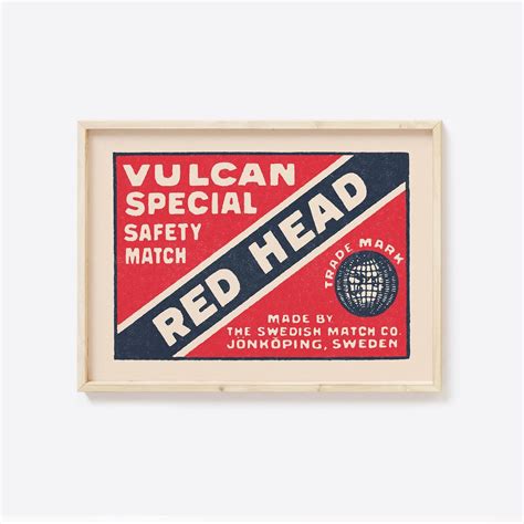 Retro Matchbox Label Poster Vintage Wall Art Retro Home Decor Mid