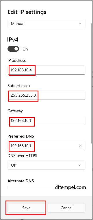 Setting IP Address Static Di Windows 11 Ditempel