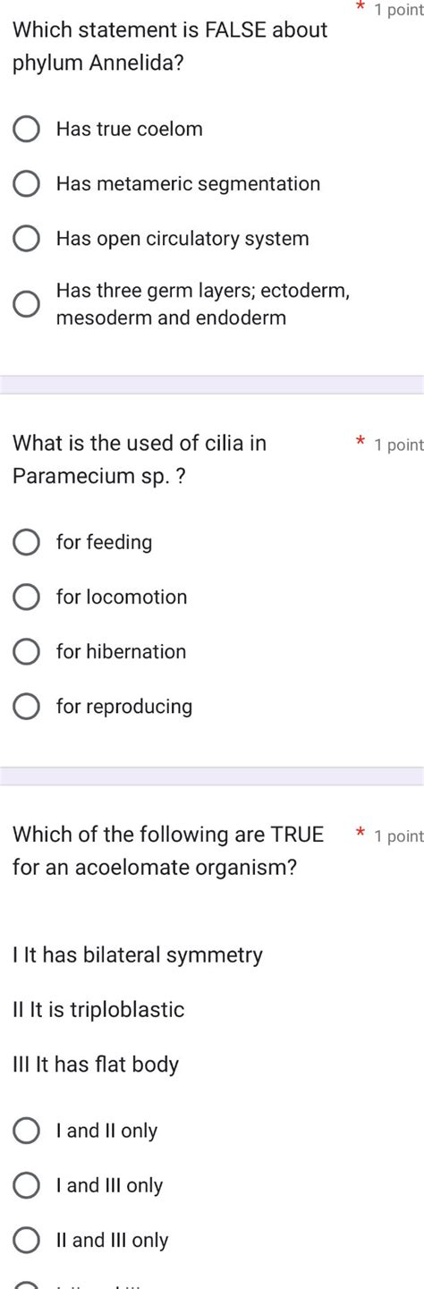 Which Statement Is False About Phylum Annelida Has True Coelom Has Metameric Segmentation Has