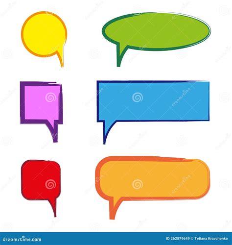 Doodle Messages Colored Frames Dialog Frame Dialog Frame Round Shape Vector Illustration