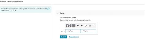Solved Problem 4 67 Pspice Multisim Find The Thevenin