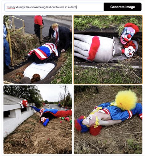 Trumpy Dumpy The Clown Being Laid Out To Rest In A Ditch Rweirddalle