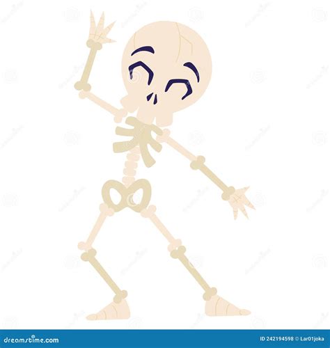 Isolated Dancing Cute Skeleton Image Vector Stock Vector Illustration Of Decorative Halloween