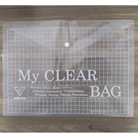 Bìa Nút F4 Túi đựng Hồ Sơ Túi đựng Tài Liệu Túi đựng Bài Kiểm Tra My Clear Bag