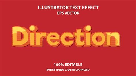 Premium Vector Direction Editable Text Effect
