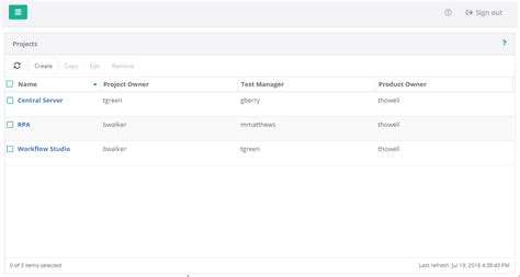Projects Test Automation
