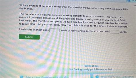Solved Write A System Of Equations To Describe The Situation Chegg