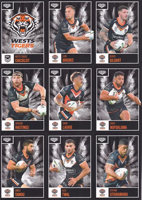 2022 Nrl Elite Base Team Set Wests Tigers Gold Coast Trading Cards