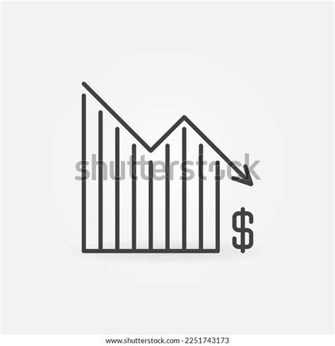 Falling Dollar Chart Vector Devaluation Financial Stock Vector Royalty Free 2251743173